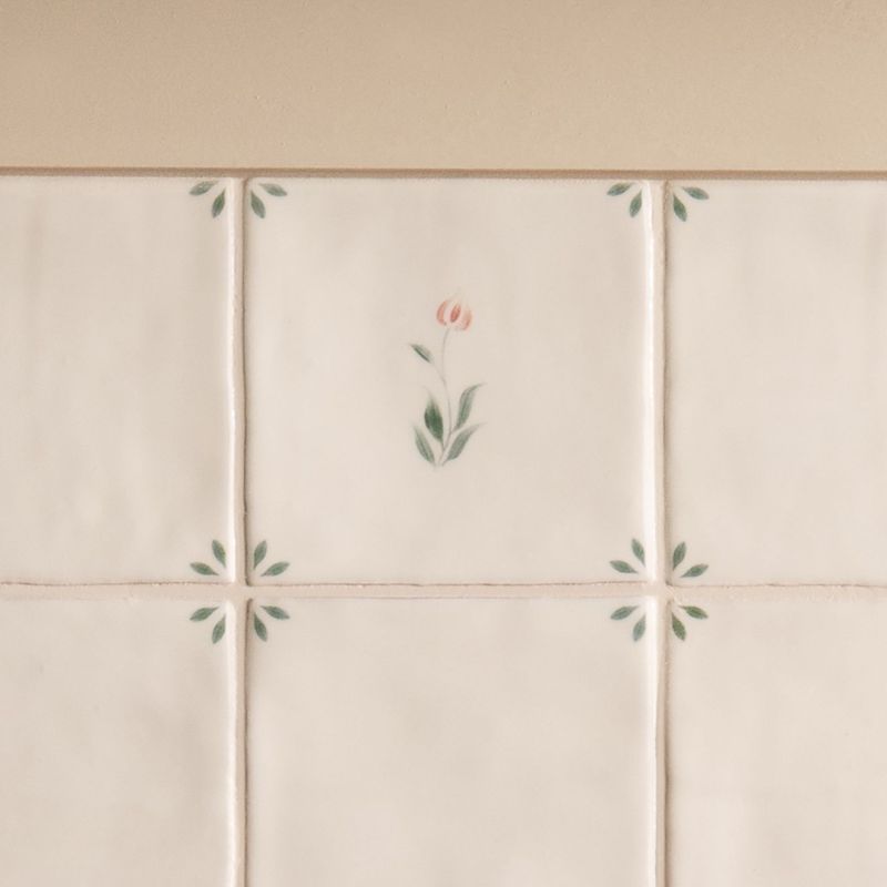 Spring Emma | Floral Decorated Tile | Clay & Rock